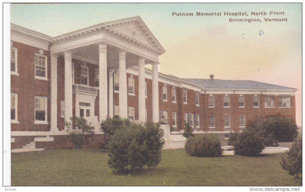 Putnam Memorial Hospital, North Front, BENNINGTON, Vermont, 1900-1910s ...