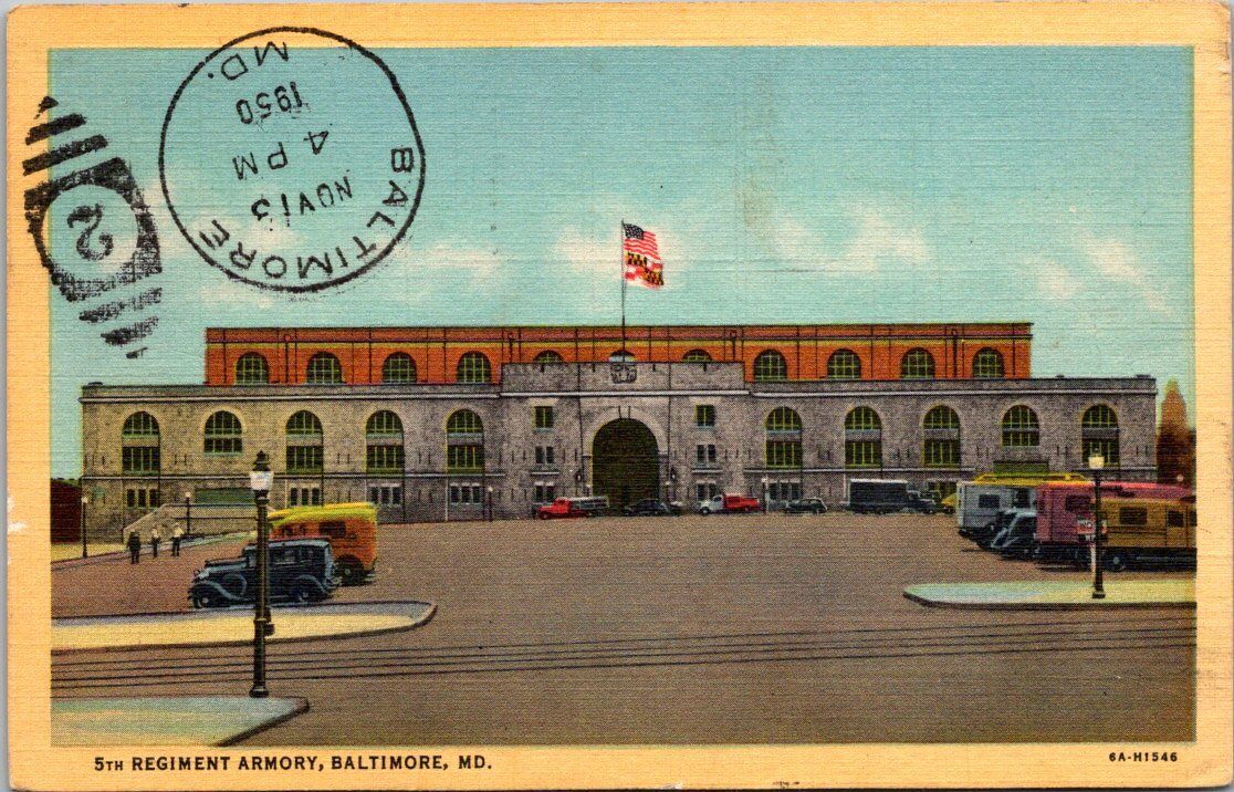 Maryland Baltimore The 5th Regiment Armory 1950 Curteich | United ...
