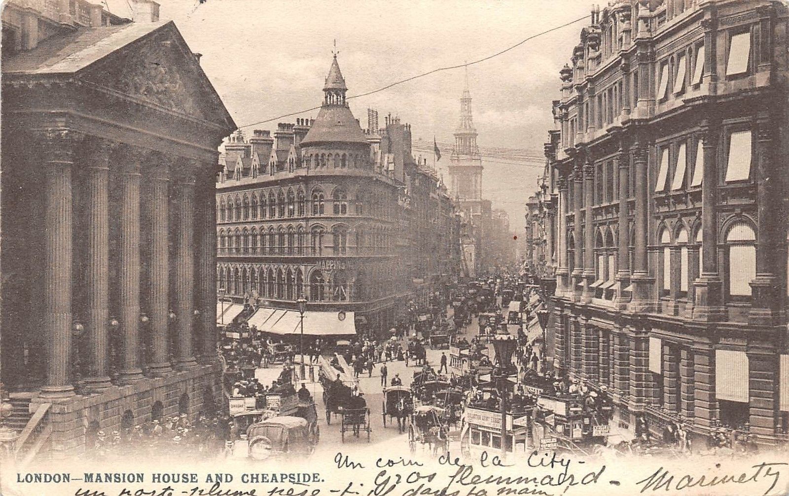 BR60358 mansion house and cheapside london chariot double decker bus uk ...