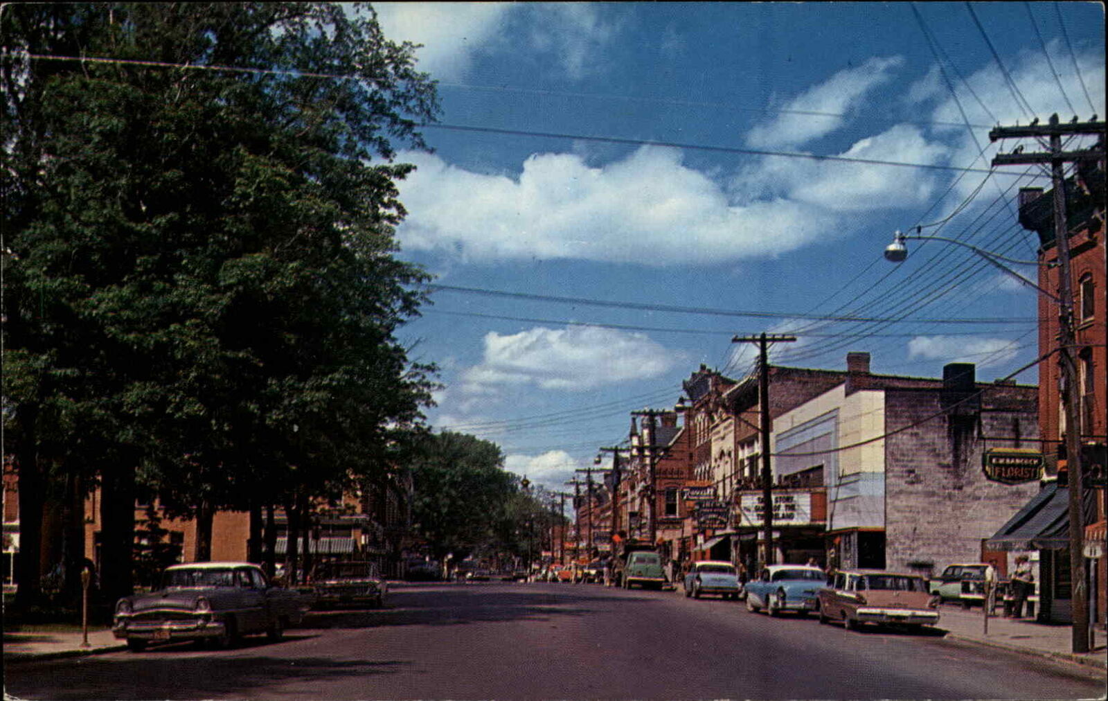 Pulaski New York NY Classic Cars 1950s Street Scene Vintage Postcard ...