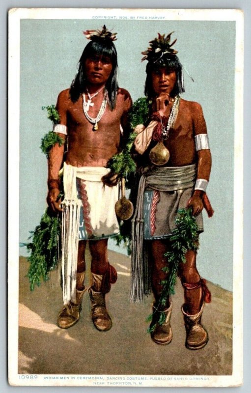 Native American Pueblo Indian Men in Ceremonial Dancing Costume ...