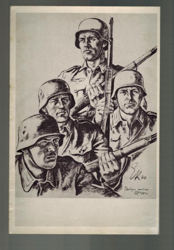 Mint WW2 Germany Army Wehrmacht Infantry with Rifles Artist Picture ...