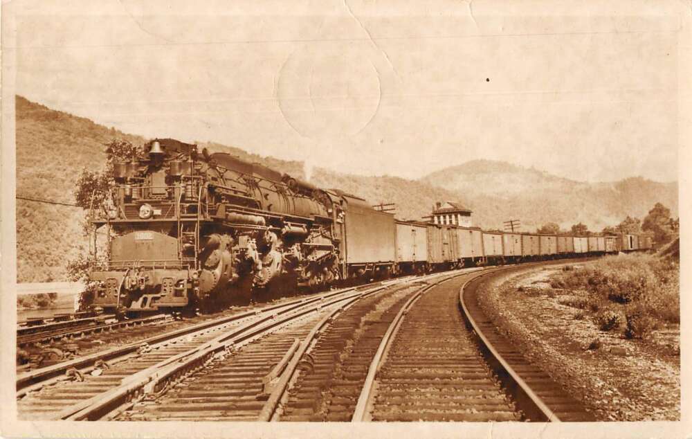 Union Pacific Steam Locomotive Freight Train Real Photo Vintage ...