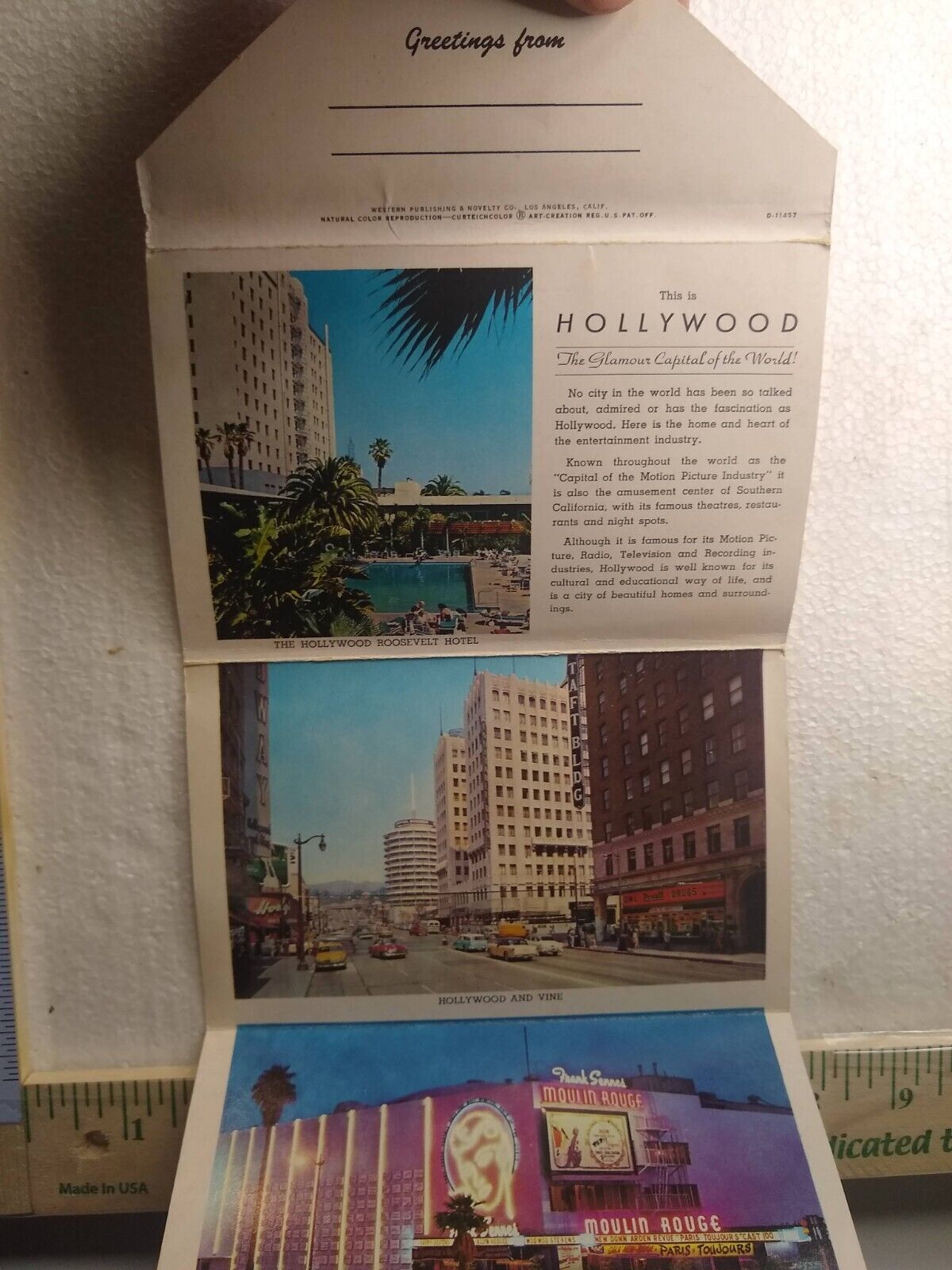 Postcard Folder Greetings from Glamorous Hollywood, Los Angeles ...