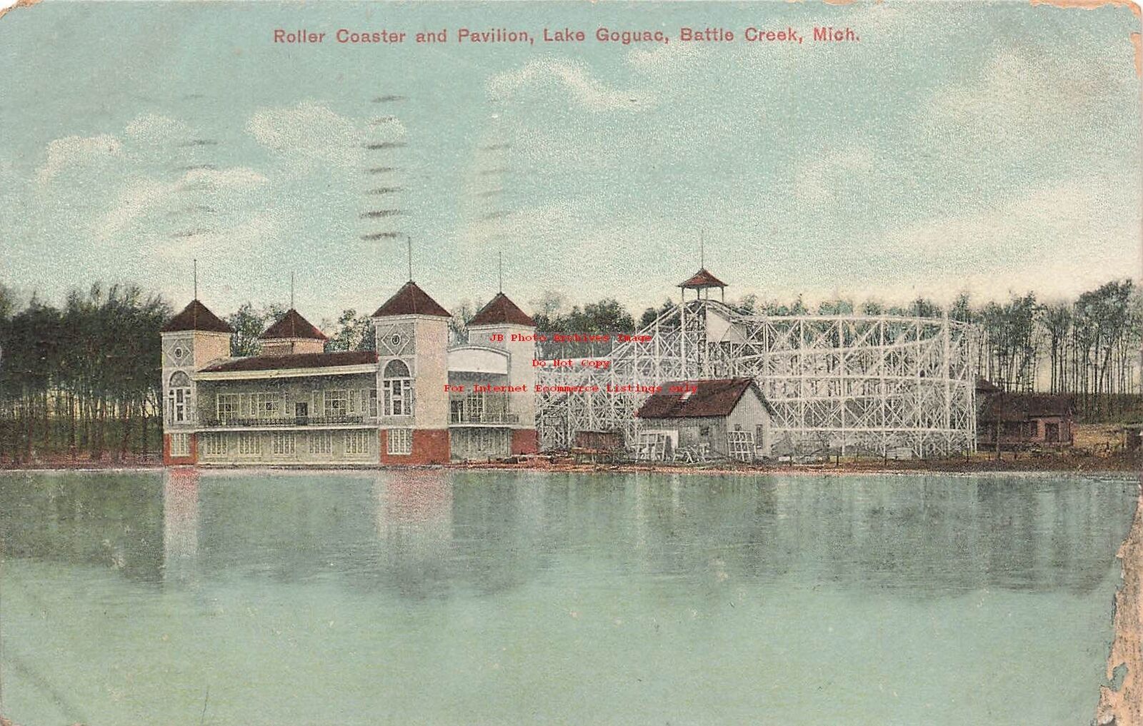 MI, Battle Creek, Michigan, Lake Goguac Roller Coaster, Corner Damage ...
