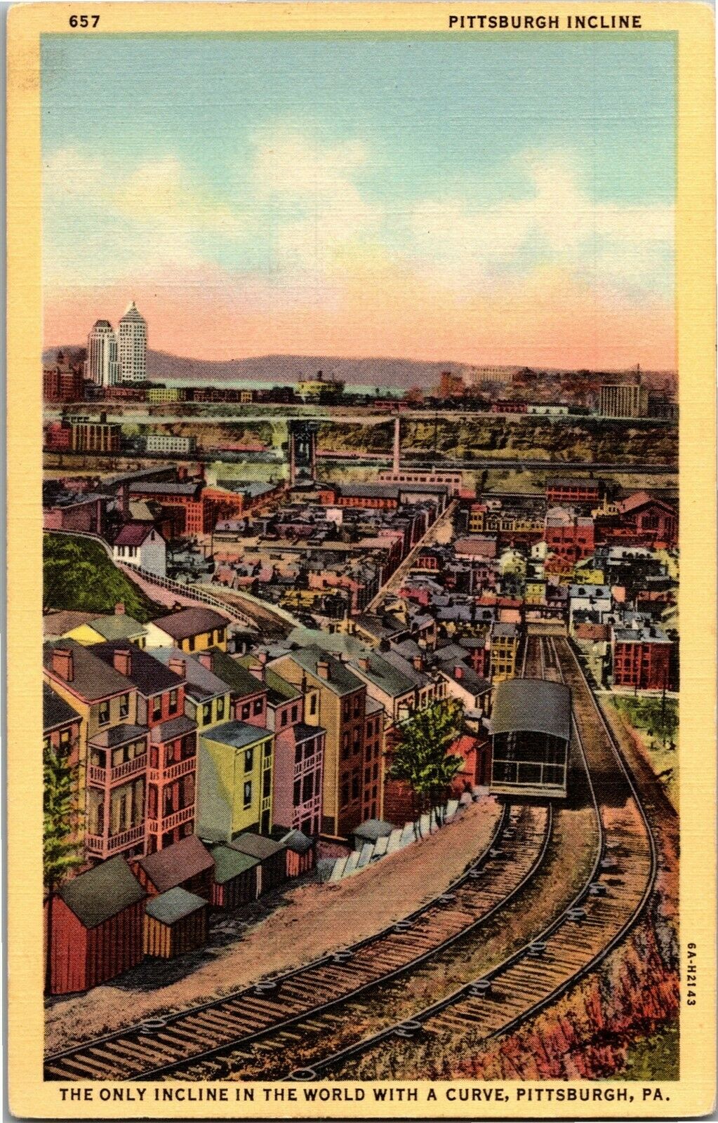 Pittsburgh Incline, Only Incline with a Curve Streetcar Vintage ...
