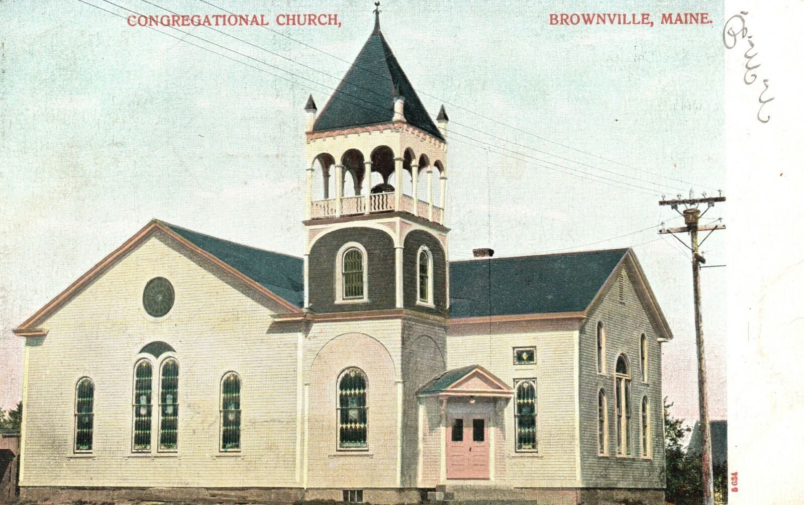 Vintage Postcard 1906 Congregational Church Brownville Maine ...