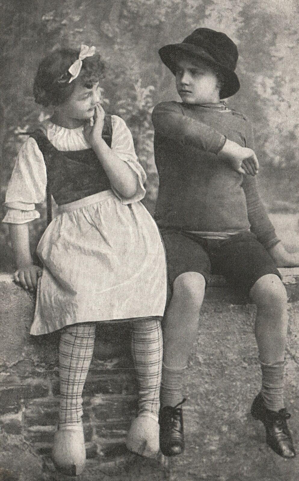 Vintage Postcard Childhood Friends Remembrance Boy And Girl Time ...