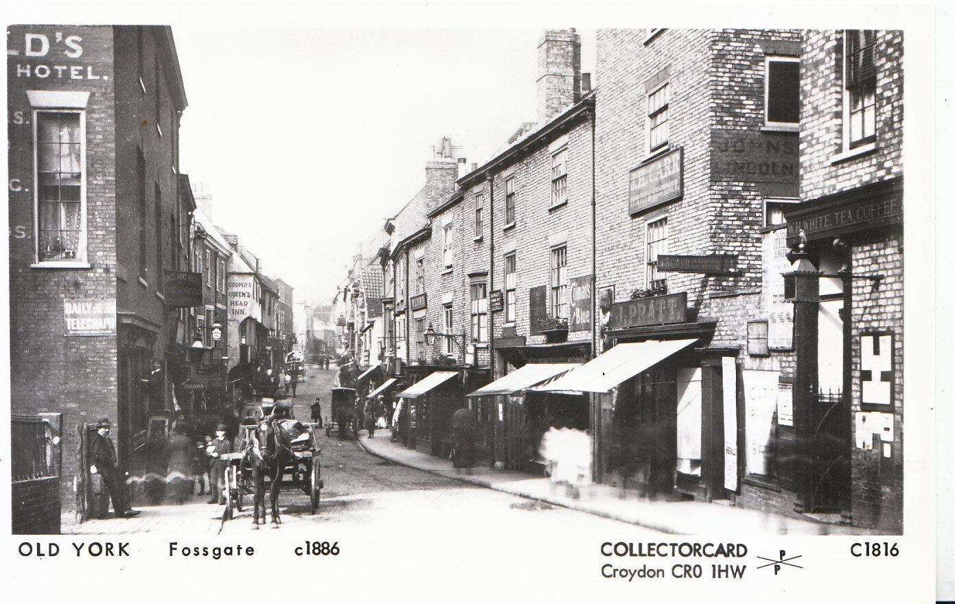 Yorkshire Postcard - Old York - Fossgate c1886 - Pamlin Prints - Ref ...