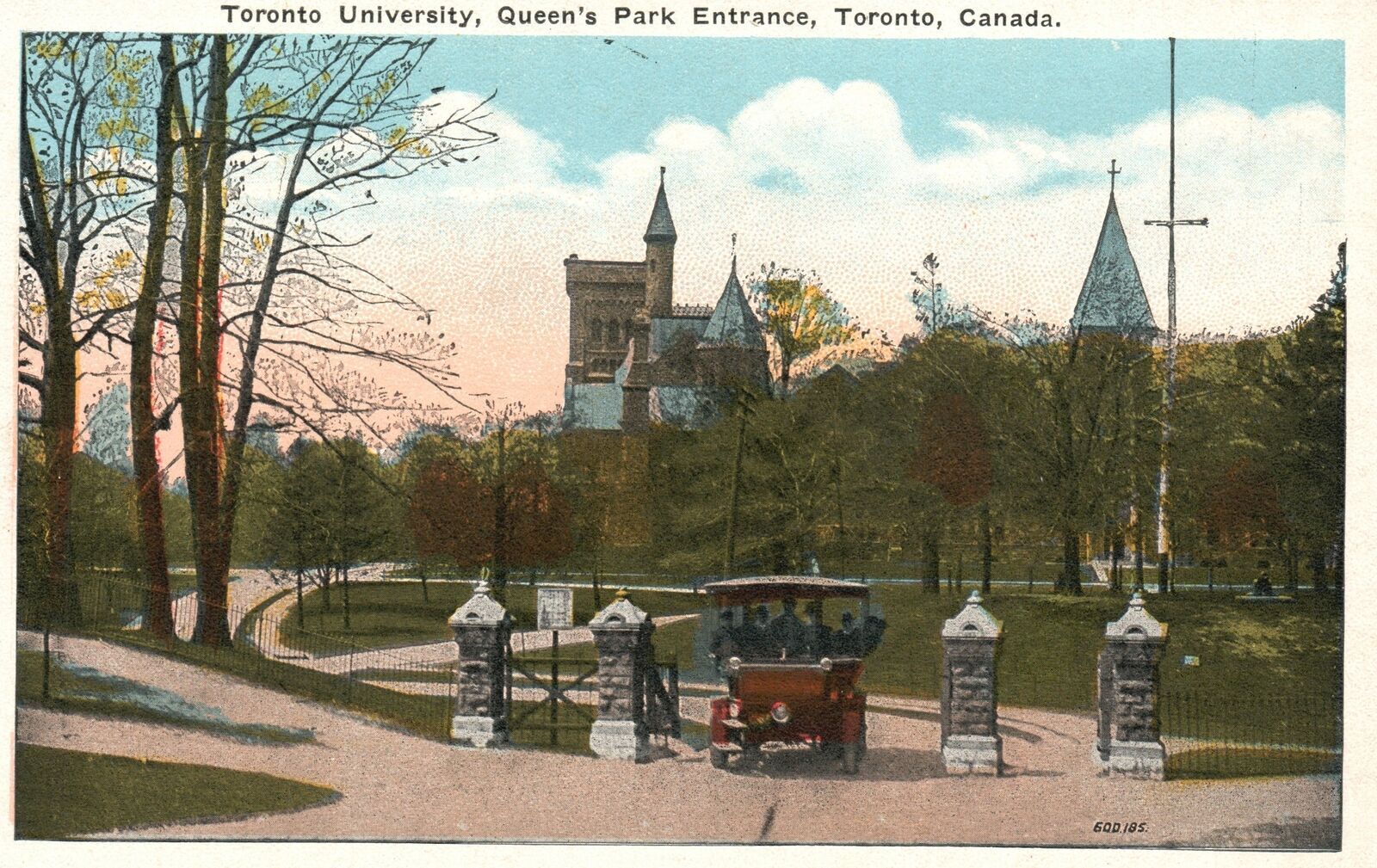 Vintage Postcard Toronto University Campus Queens Park Entrance Toronto ...