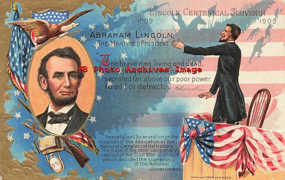 Abraham Lincoln, Nash Birthday Series No 1, Martyred President | United ...