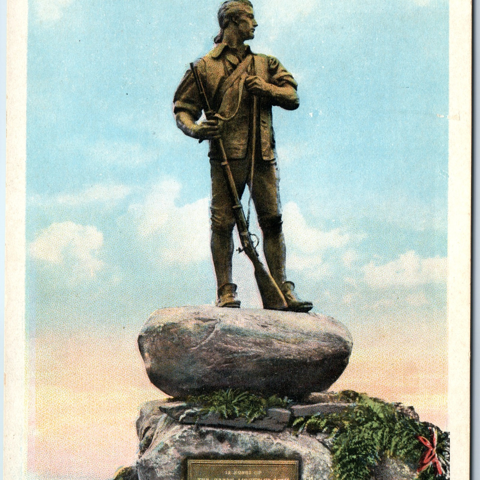 c1910s Rutland VT Statue Green Mountain Boys Bronze Man Rifle Gun ...