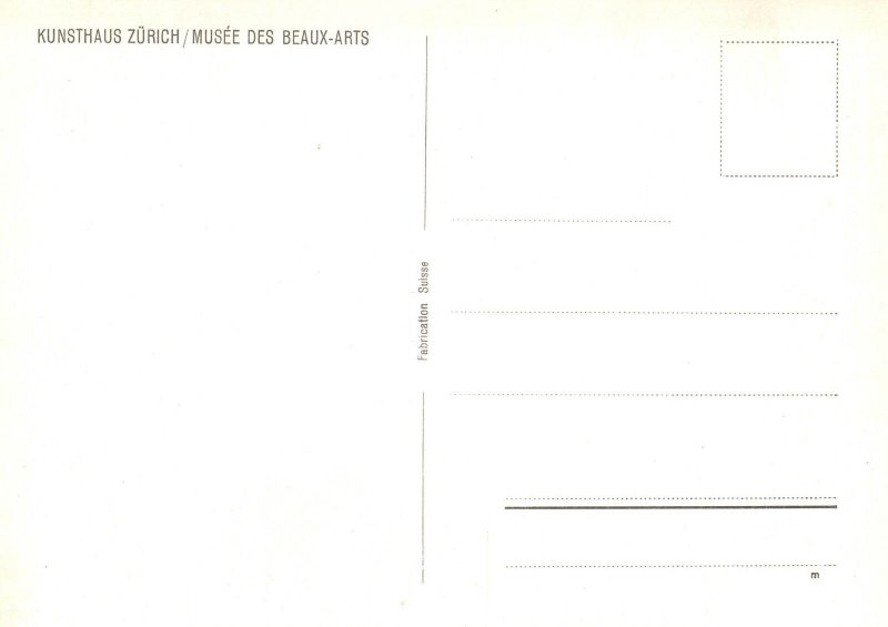 Postcard Kunsthaus Zurich Musee Des Beaux-Arts Museum in Zürich ...