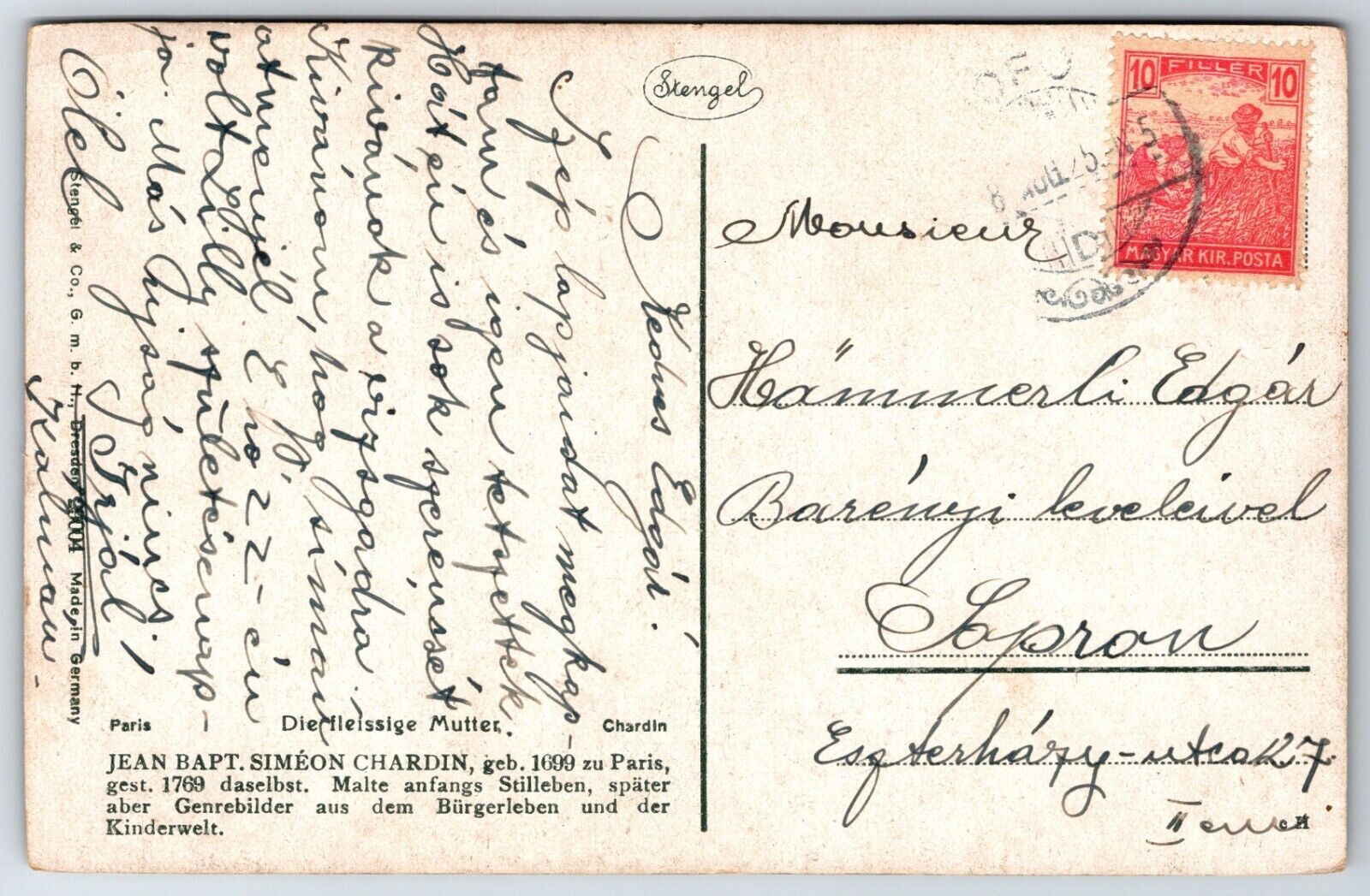 Jean-Baptiste-Simeon Chardin Painting The Diligent Mother DB Postcard ...