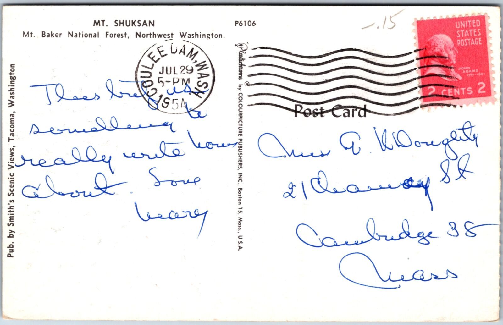 Vintage Postcard Mount Shuksan in MT. Baker National Forest Northwest ...