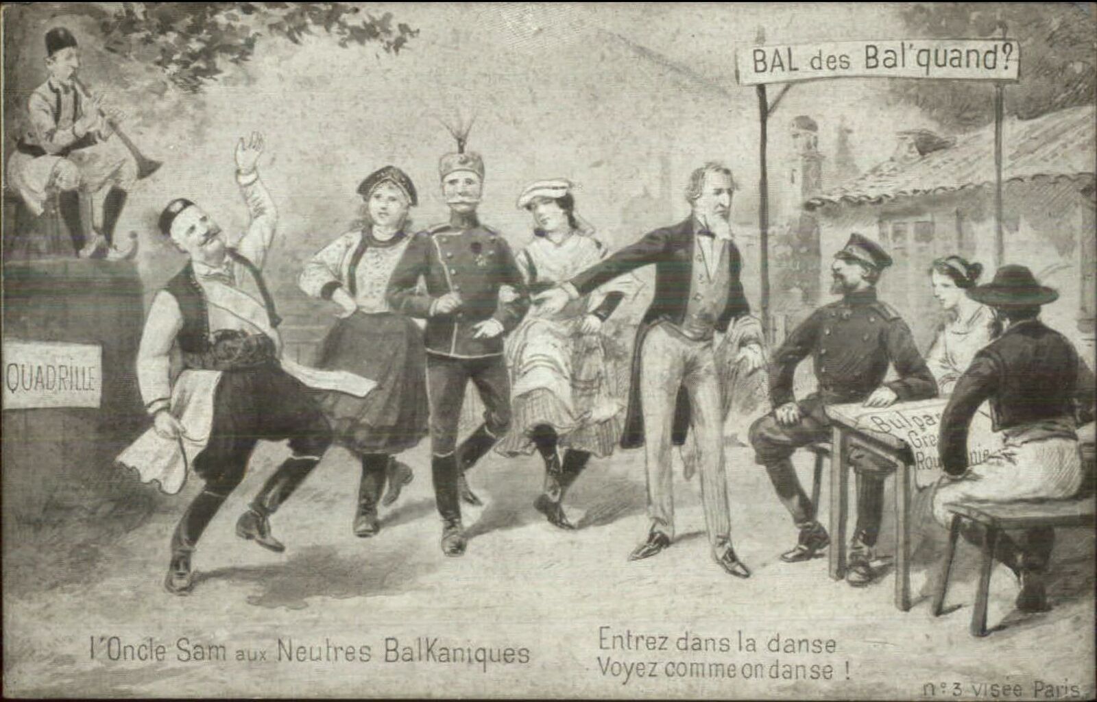 Propaganda Satire Balkans Uncle Sam Neutres Balkaniques c1905 Postcard ...