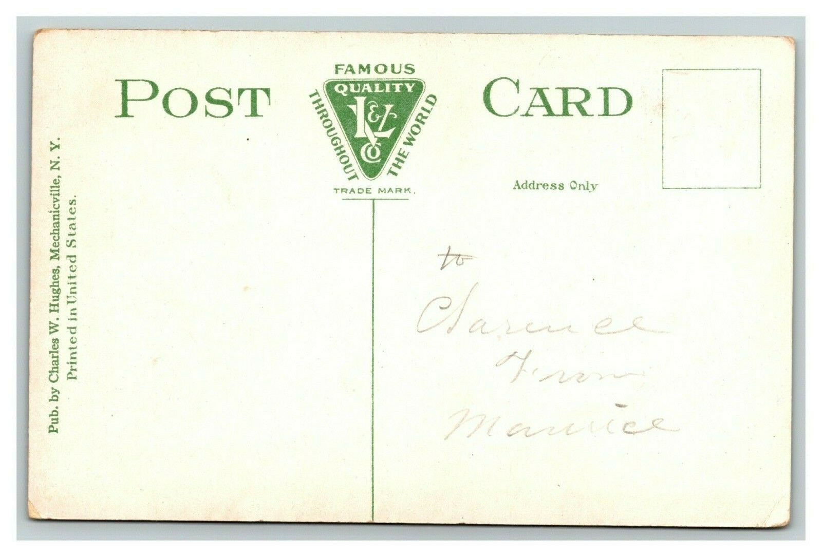 Vintage 1910's Postcard Main Street River Bridge Antique Auto Oneonta ...