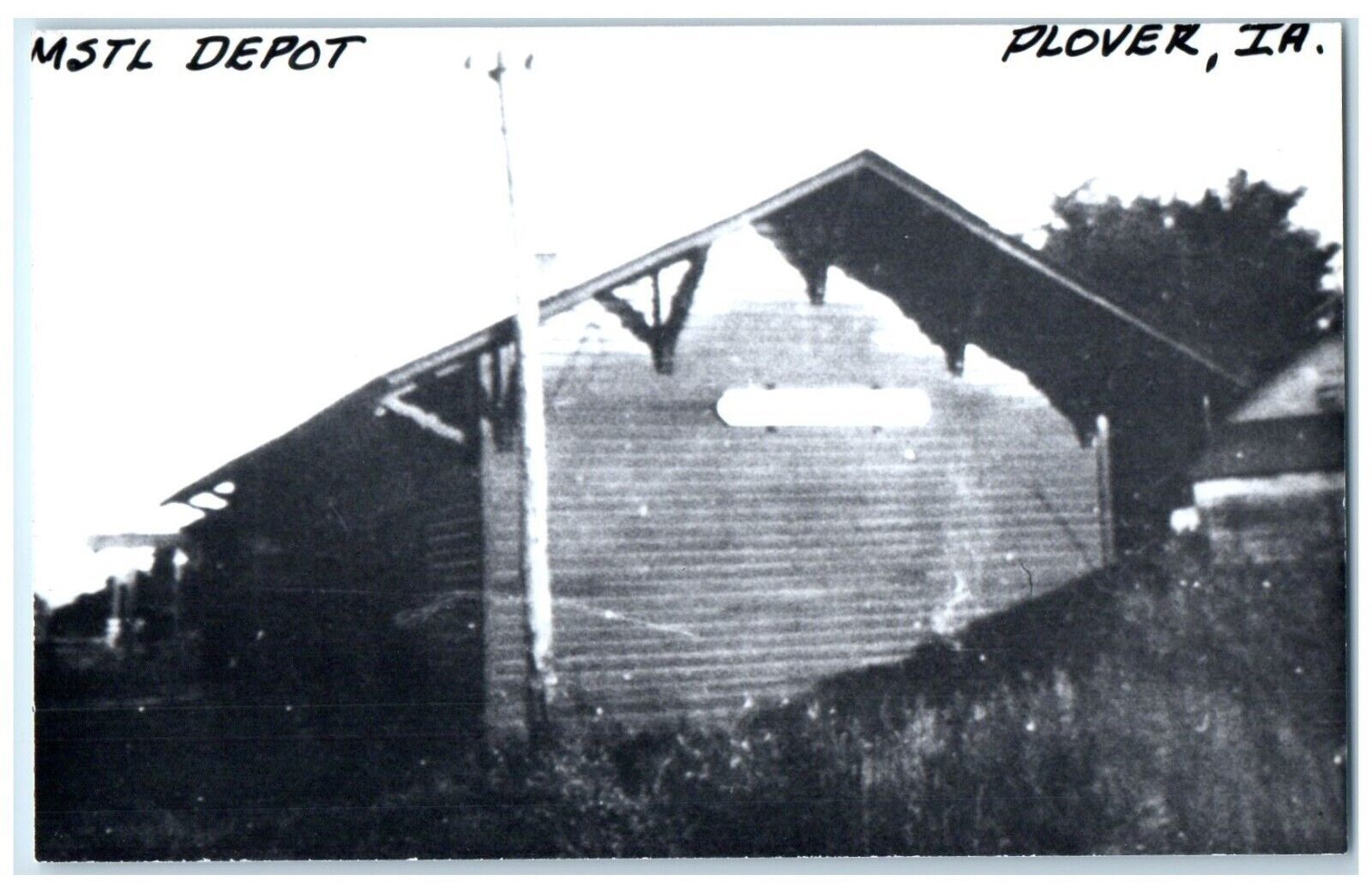 1960's MSTL Depot Plover Iowa Railroad Train Depot Station RPPC Photo ...