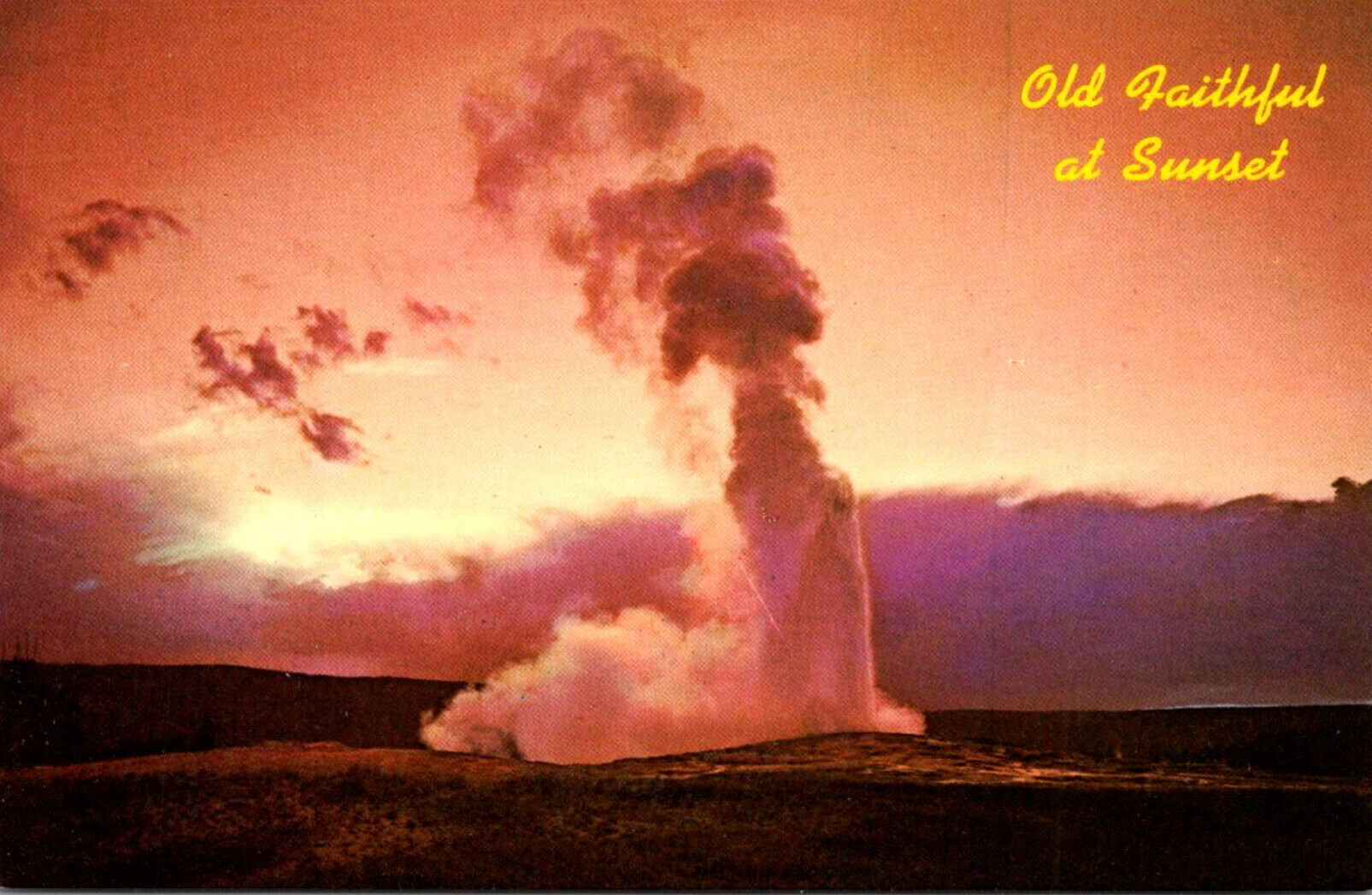 Yellowstone National Park Old Faithful At Sunset | United States - US ...