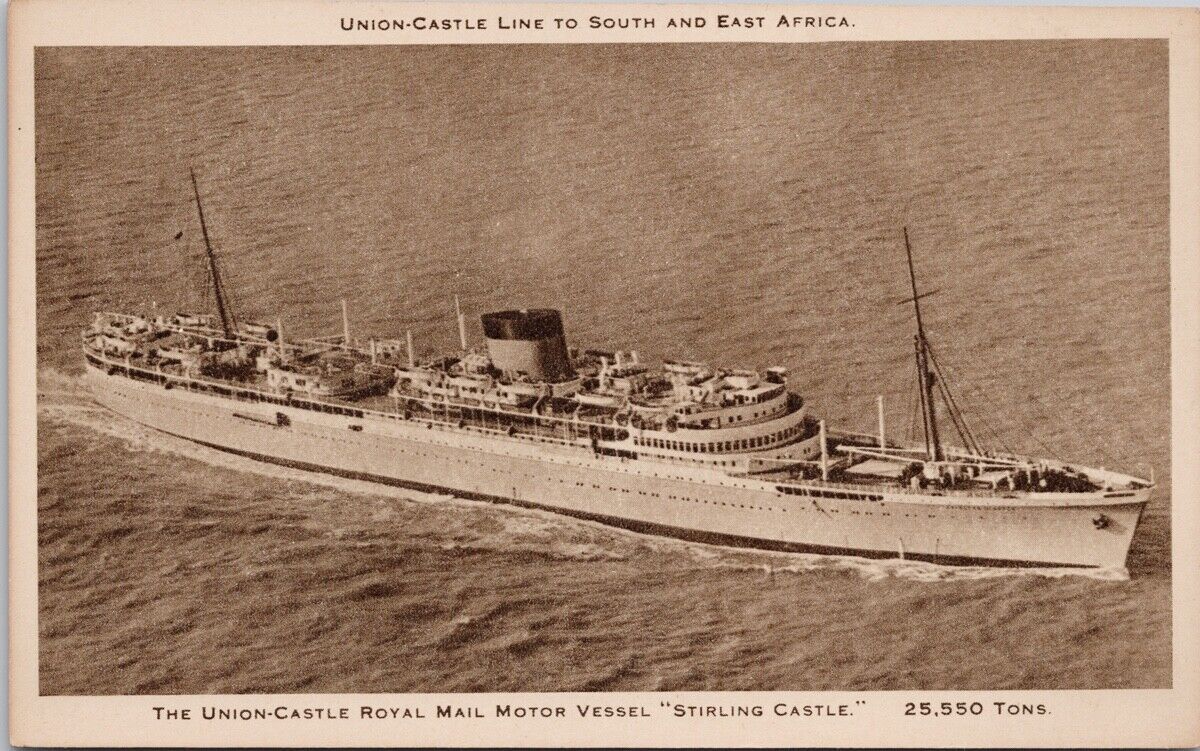 Union Castle Ship 'Stirling Castle' Royal Mail Motor Vessel Unused ...