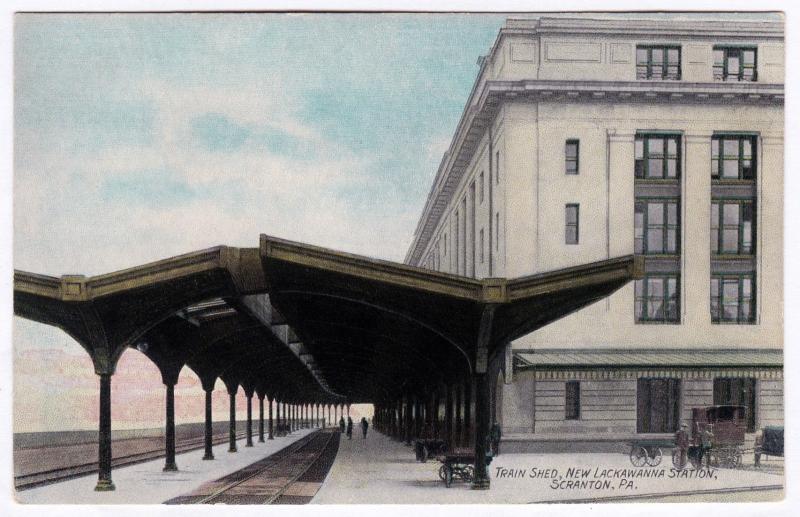 1907-15 Scranton PA Train Shed New Lackawanna Railroad Station RR RARE ...