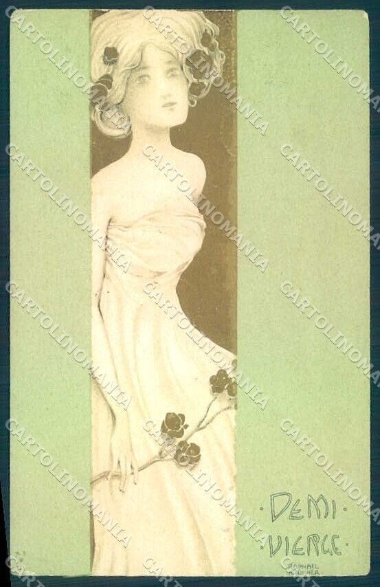 Artist Signed Kirchner Lady Demi Vierge Half Virgin D3.a-4 CORNER ...