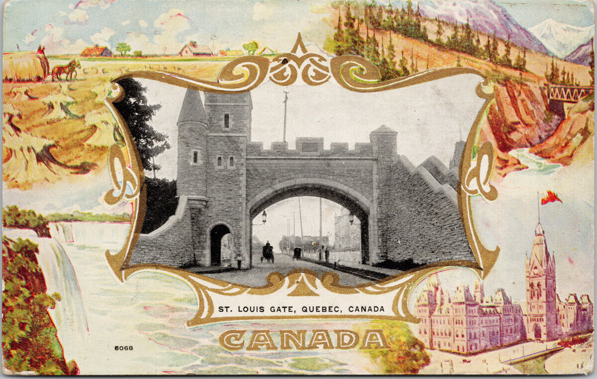 St. Louis Gate Quebec QC Multiview UNUSED Vintage Postcard D98 | Canada ...