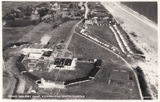 Denes Holiday Camp Kessingland Suffolk Vintage Real Photo Birds Eye ...