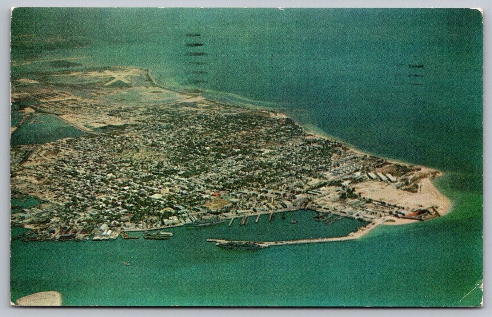 Aerial View Key West Florida East Atlantic Ocean Gulf Mexico PM Vintage ...