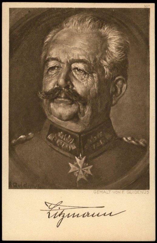 Germany WWI General Litzmann Portrait Ostpreussenhilfe East Prussia ...