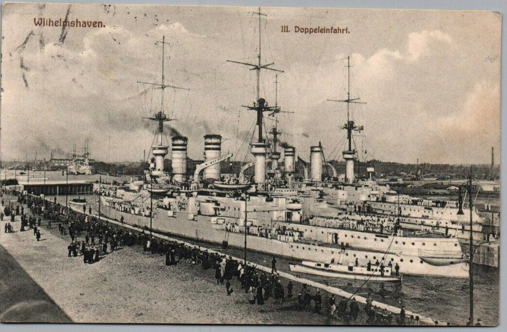Wilhelmshaven Naval Base Entrance Ships German Imperial Navy c.1910s ...
