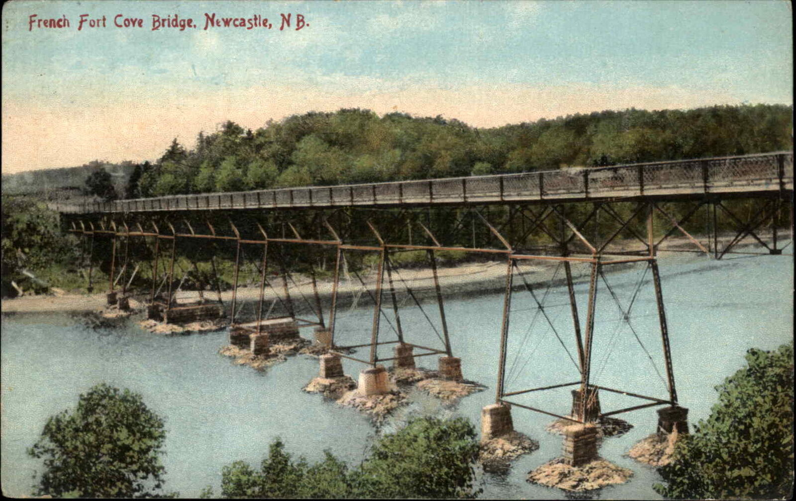 New Castle New Brunswick French Fort Cove Bridge c1900s-20s Postcard ...