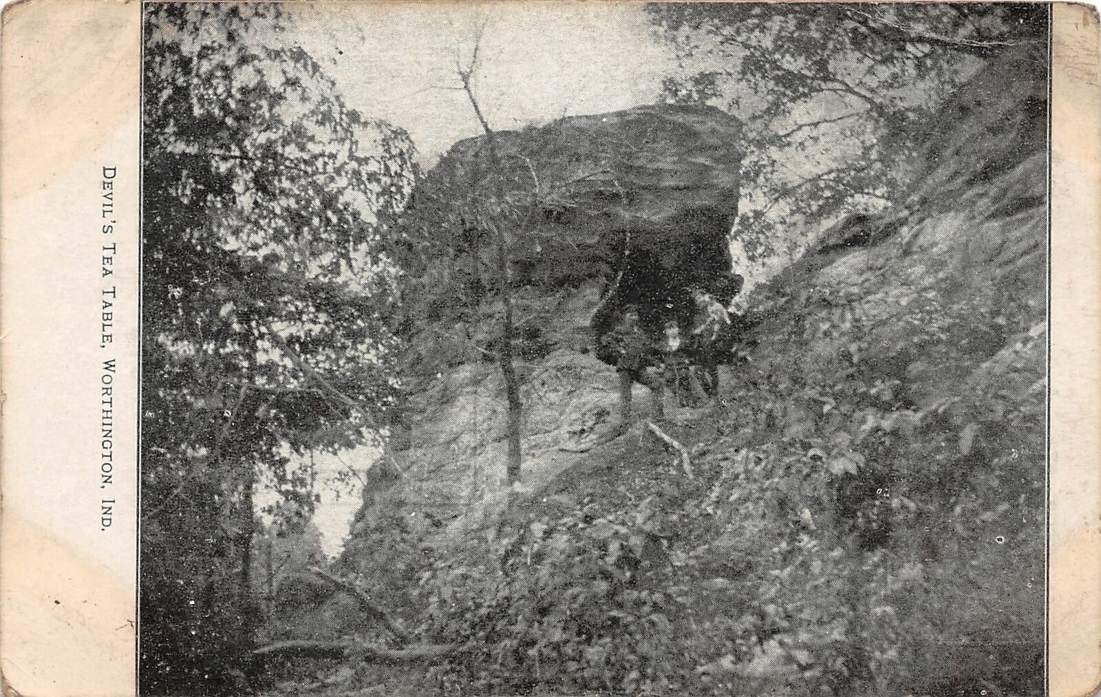 G78/ Worthington Indiana Postcard 1908 Devil's Tea Table Rock Geology ...