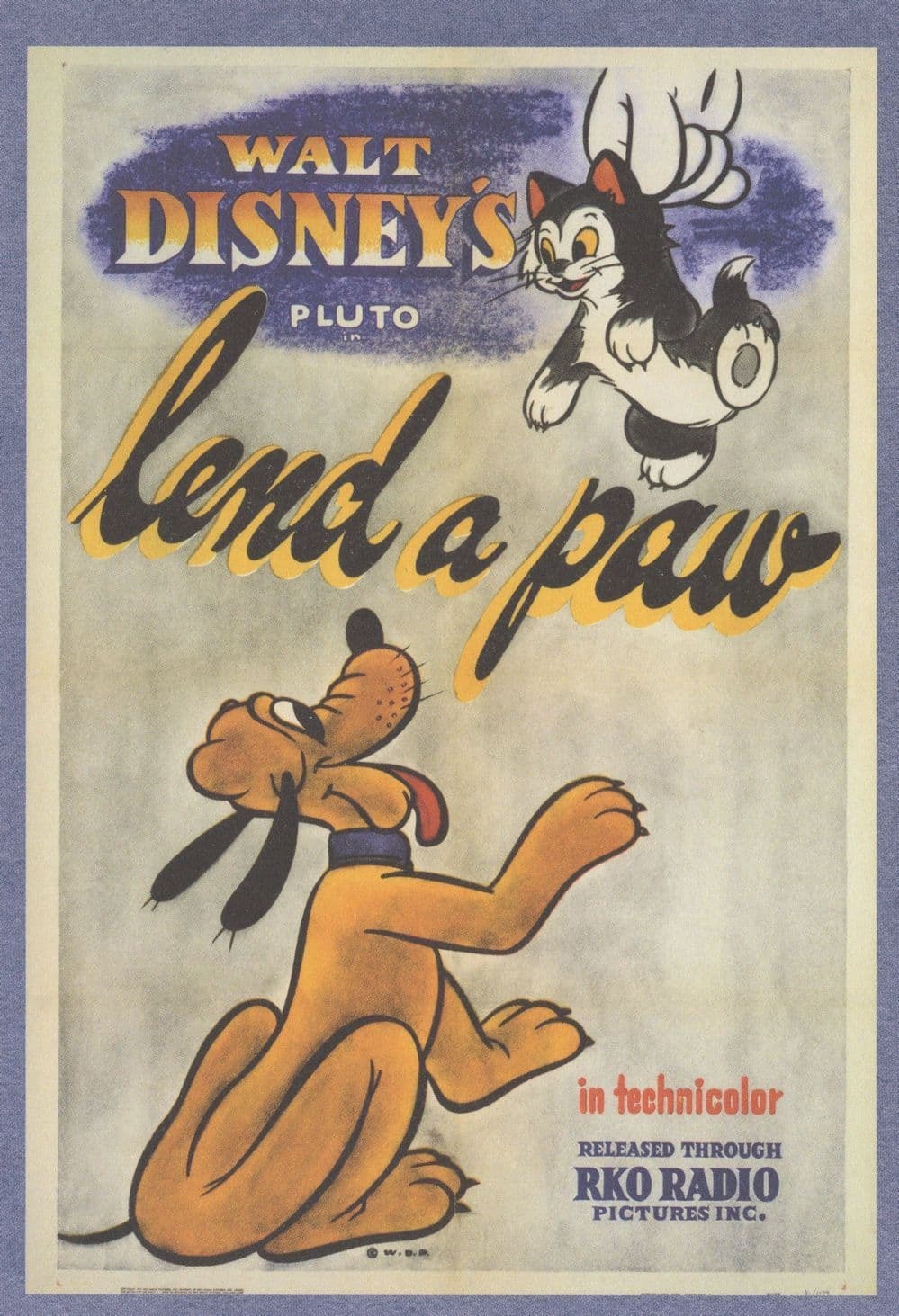 Walt Disney Pluto Lend A Paw Cartoon Advertising Postcard | Topics ...