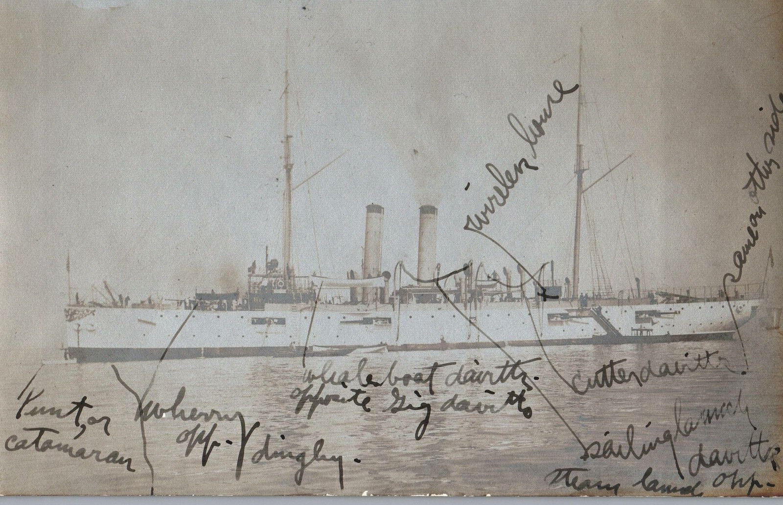 Vintage Postcard Steam-Powered Passenger Liner With Hand-Written ...