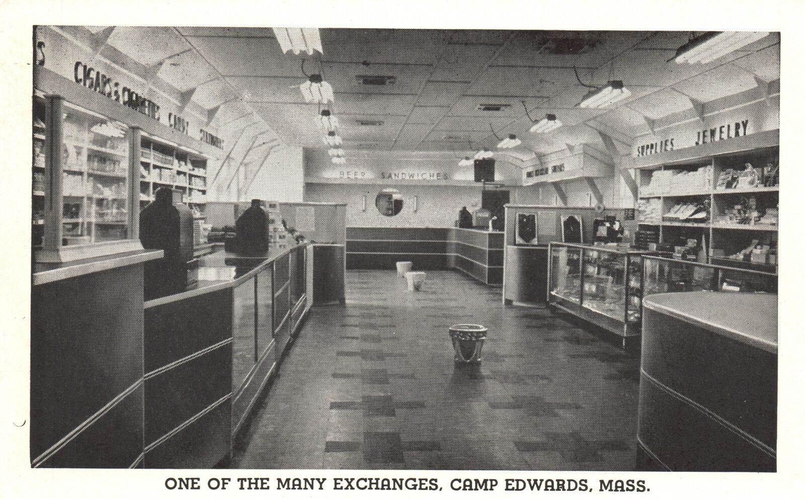 Vintage Postcard 1920's View of One of The Many Exchanges Camp Edwards ...