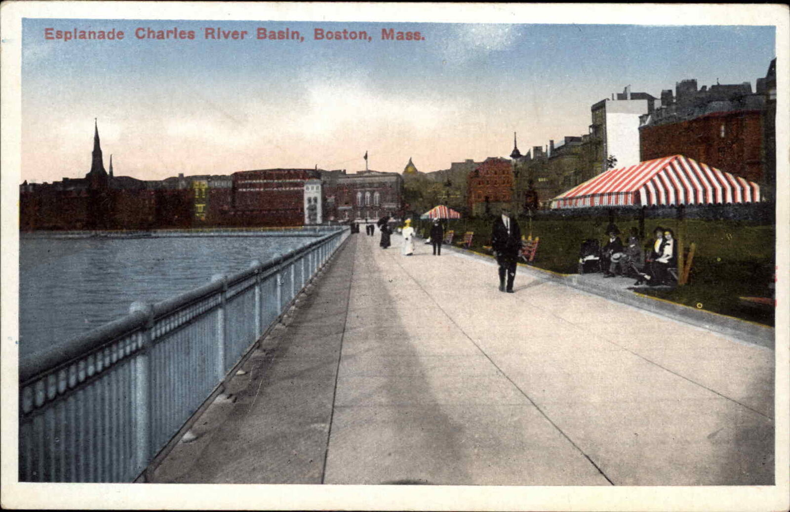 Boston Massachusetts MA Esplanade Charles River Basin c1900s-20s ...