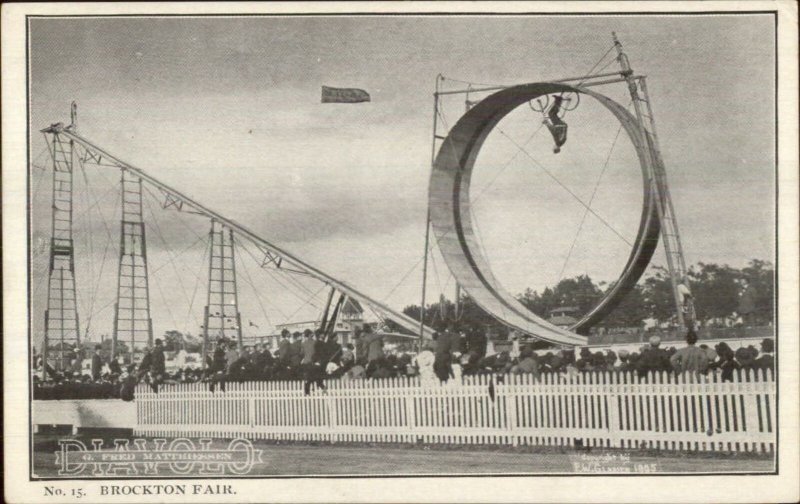 Brockton MA Fair Diavolo Bicycle Loop Stunt Fred Matthiessen Postcard ...