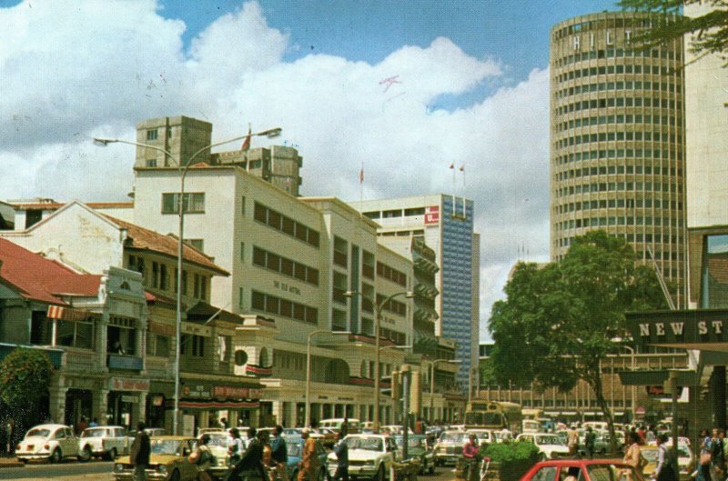 Vintage Continental Postcard Kimathi Street ONE of Main Shopping Centre ...