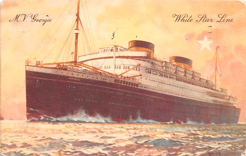 MV Georgic, White Star Line Ship 1932 small crease left top corner ...