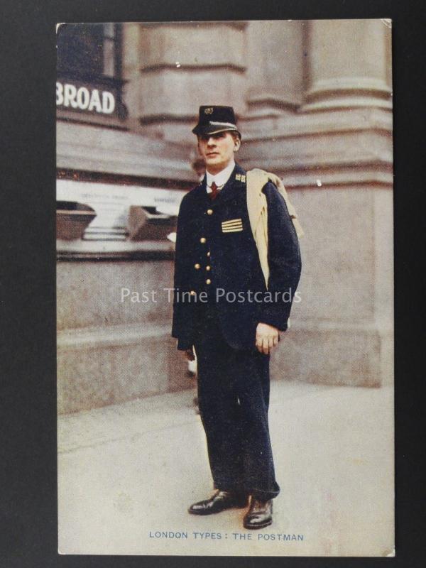 London Types The Postman Delivers the Mail - Old Postcard by Photochrom ...
