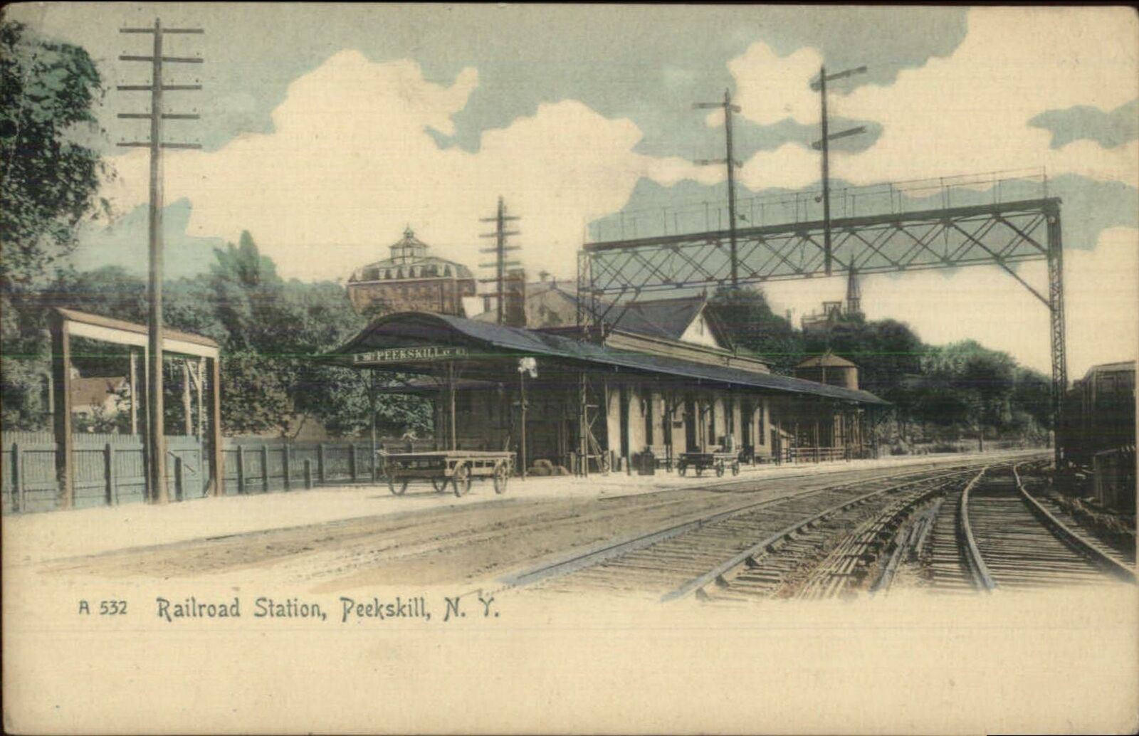 Peekskill NY Railroad Train Station Depot c1905 Postcard | United ...