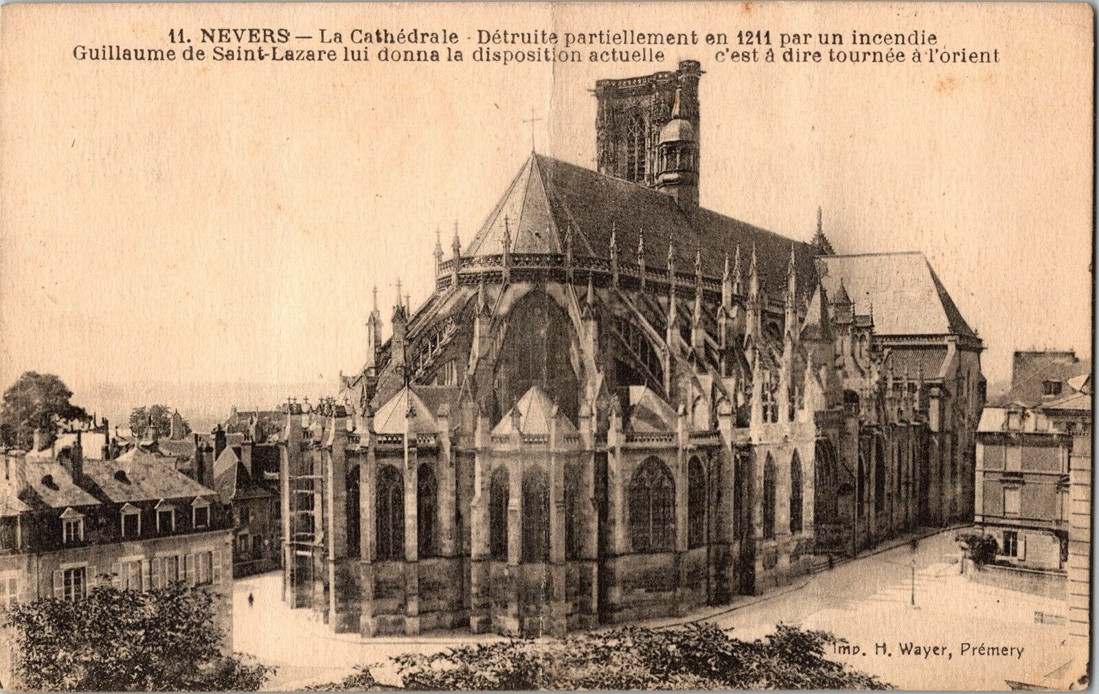 Nevers La Cathedrale Detruite Saint Lazare Donna Wayer Premery Antique ...