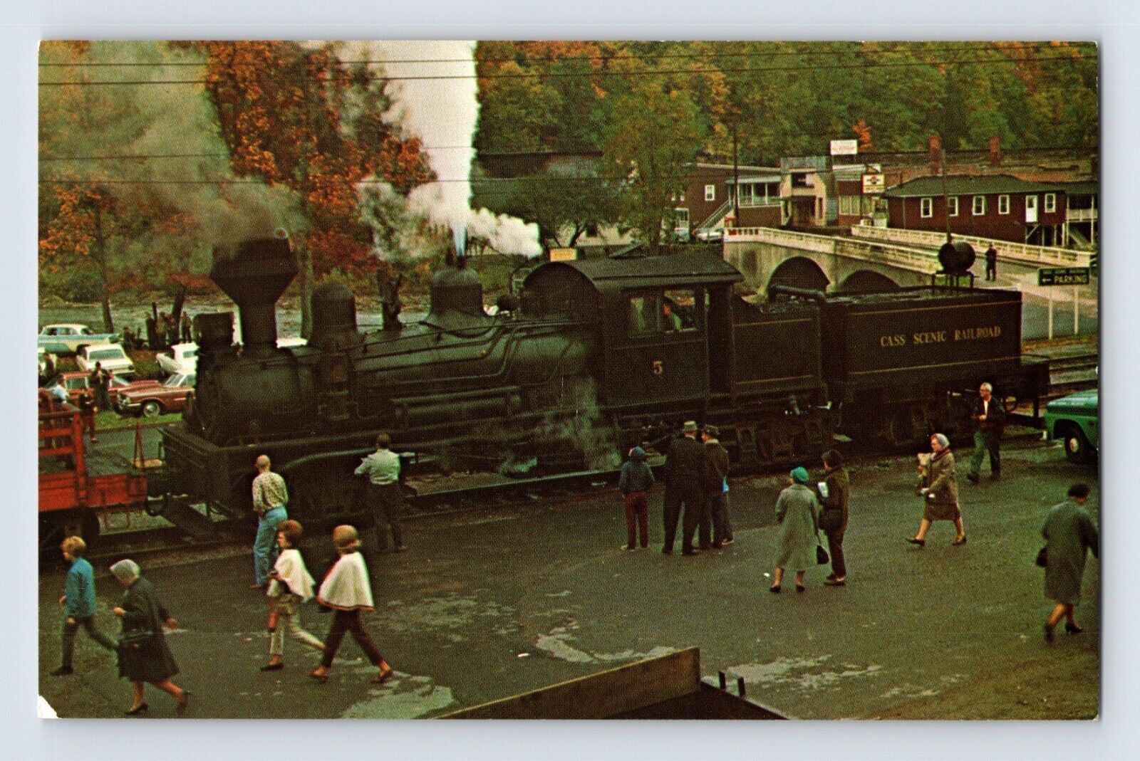 Postcard Railroad Train Cass Scenic Shay Steam Locomotive WV 1960s ...