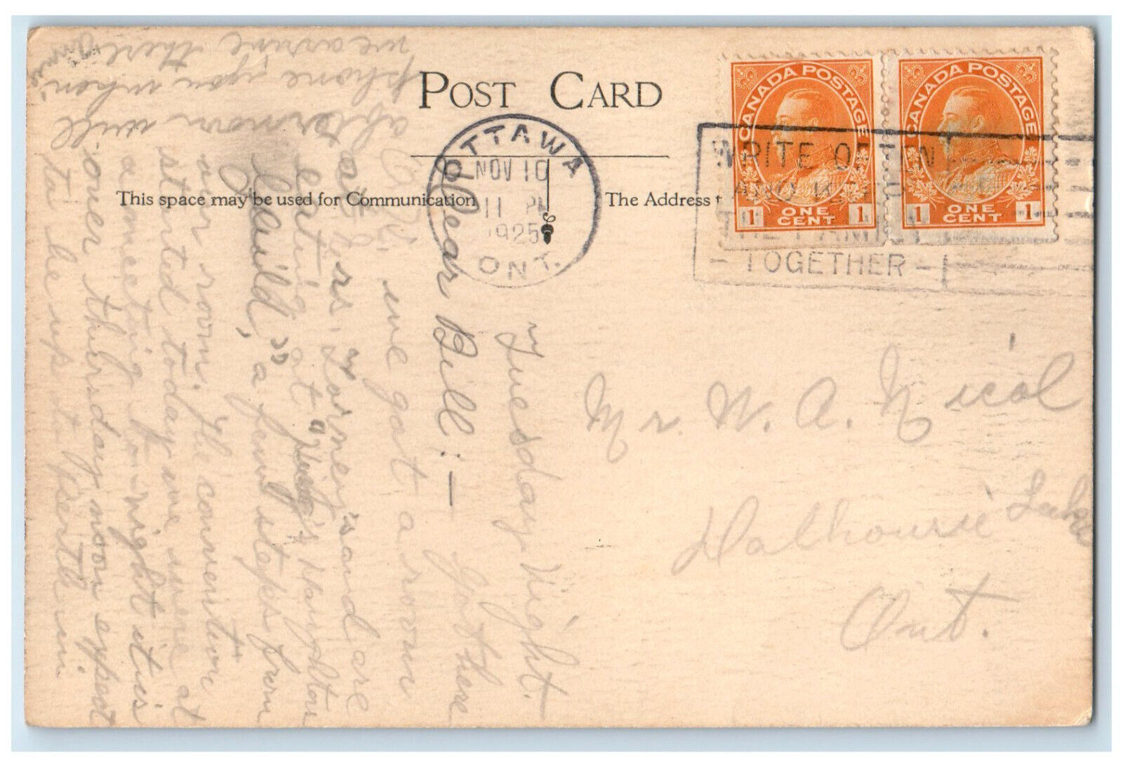 1925 Parliament Buildings Wellington Street Ottawa Canada Posted ...
