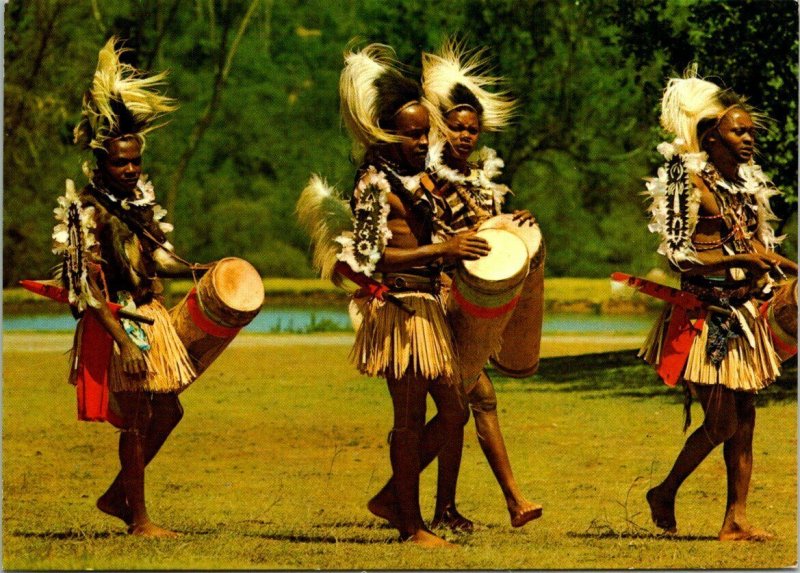 Vintage Continental Size Postcard Native Kenyan Warriors in Dance Pose ...