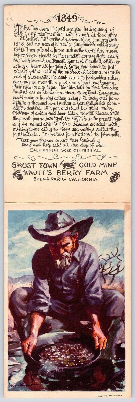 Knott's Berry Farm CA Ghost Town Gold Mine 1849 Centennial~Prospector ...