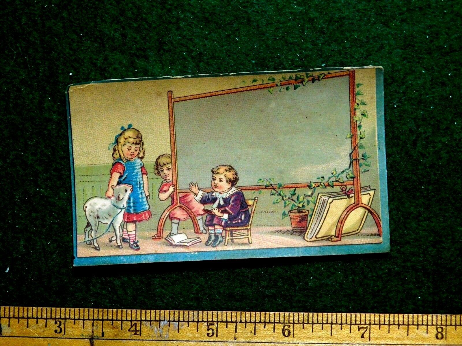 1870s-80sLovely Kids School Blackboard Sheep Books Victorian Trade Card ...