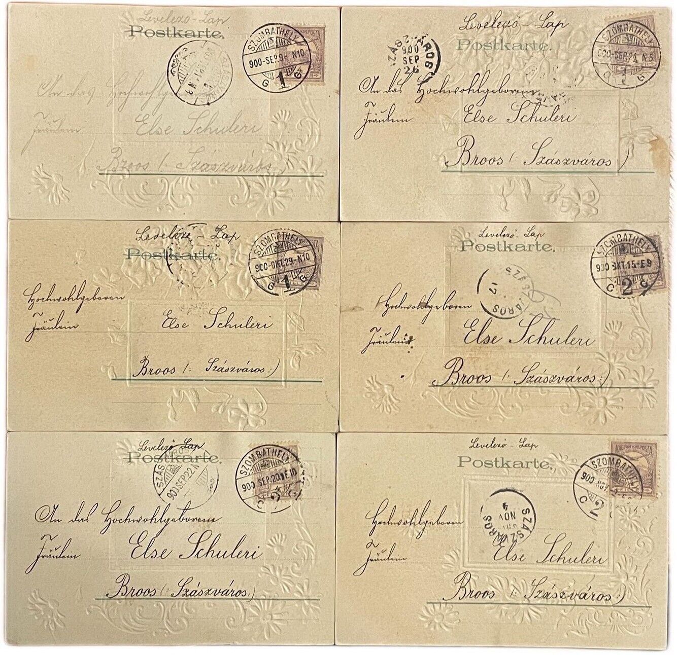 Lot 6 old postcards 1900 emboss art nouveau ladies portraits ...