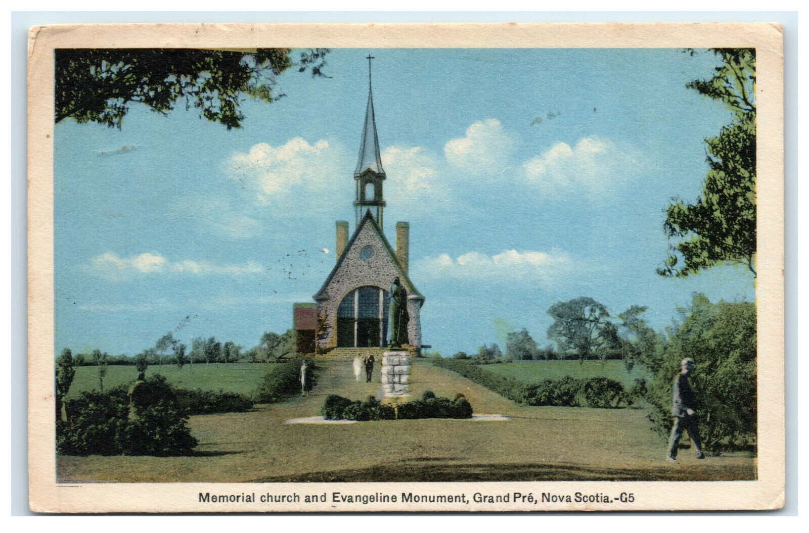 Postcard Memorial Church & Evangeline Monument, Grand Pre, Nova Scotia 1937 B39 | Canada - Nova ...
